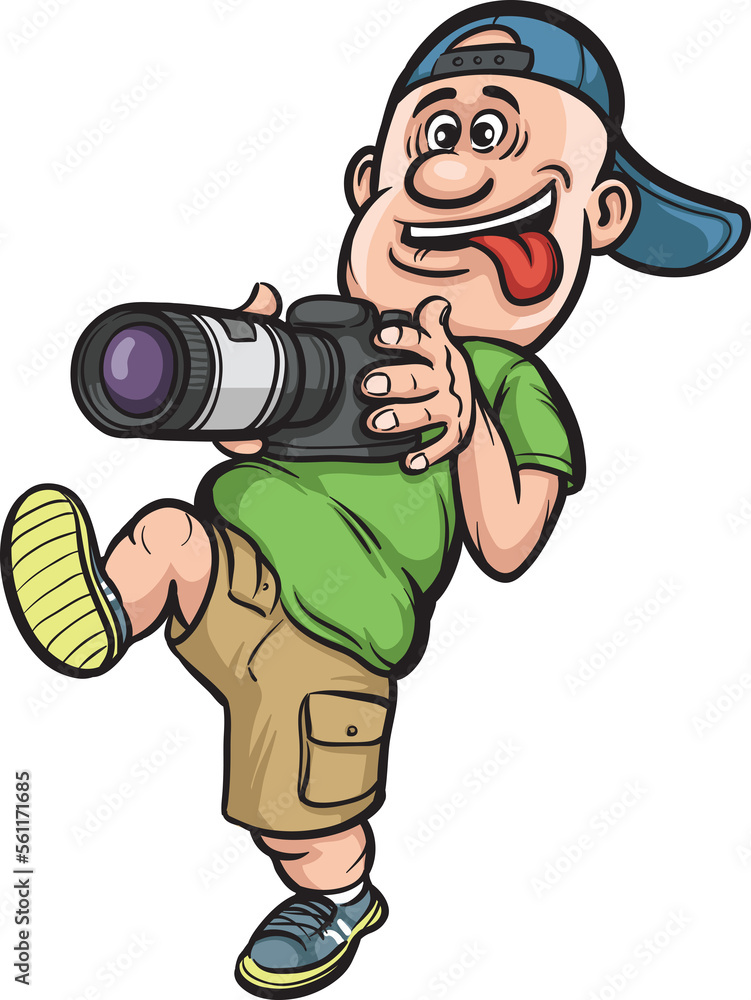 No photography allowed sign with funny cartoon photographer character ...