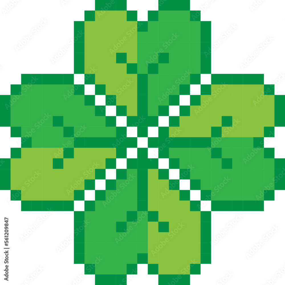 clover pixel art vector illustration. clover image or clip art Stock ...