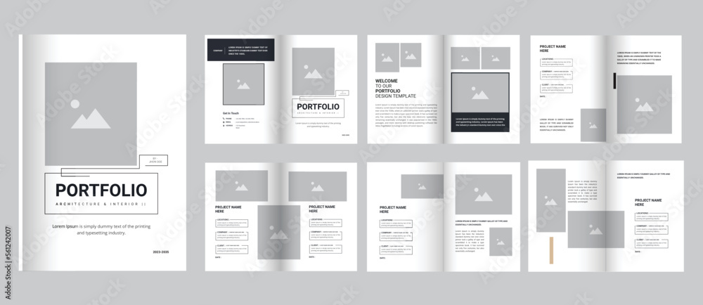 Architecture and interior portfolio layout design, a4 standard size ...