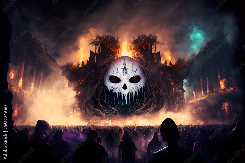 Illustration Stock Get ready for a haunting EDM festival featuring ...