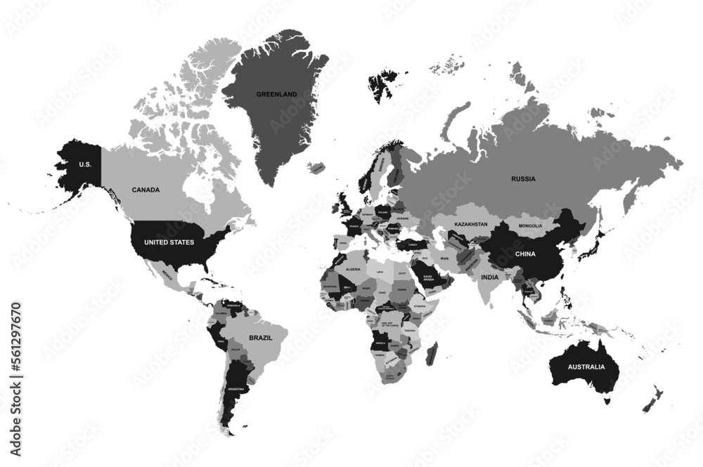 World Vector Map. Political World map design. Isolated world map ...