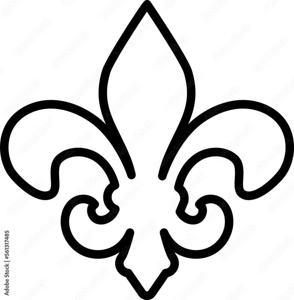 Fleur De Lis outline icon Royal french heraldic symbol New Orleans ...