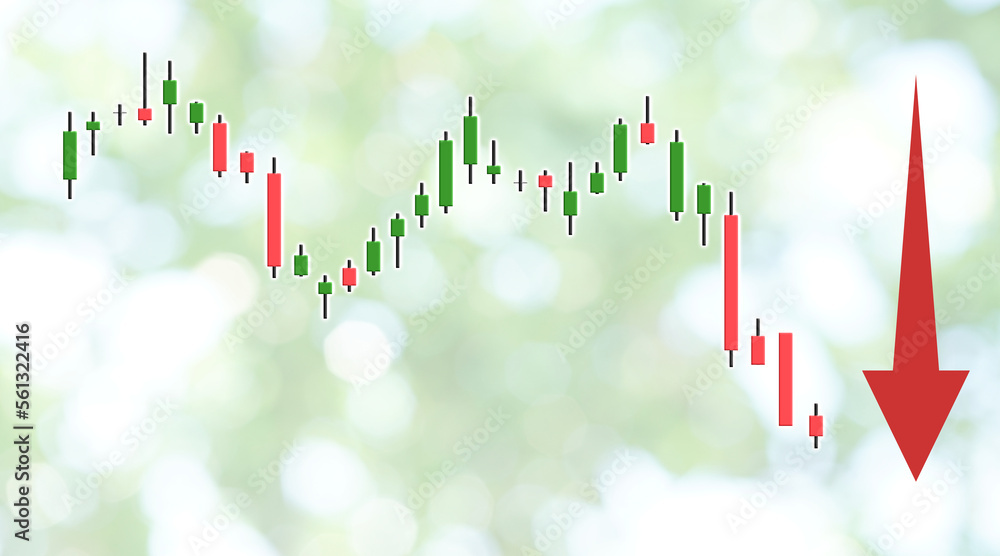 Stock market trading candlestick chart exchange. Stock broker monitor ...