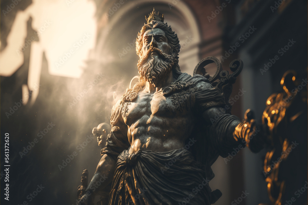 Ancient Greek god statue, antique sculpture, historical monument, art ...