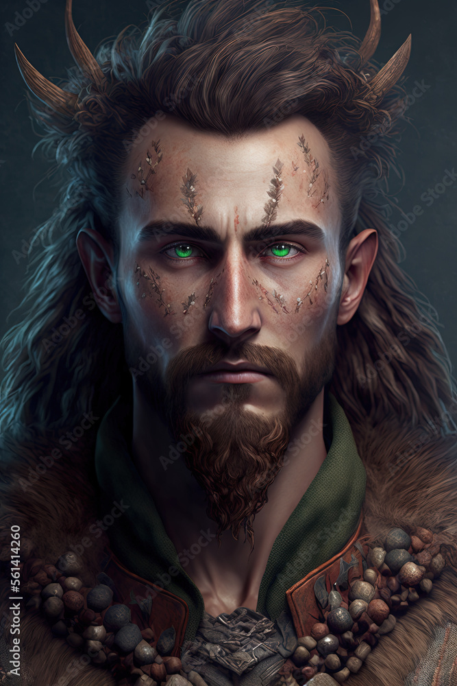 Human Druid Man, Fictional Fantasy Character - generative ai Stock ...