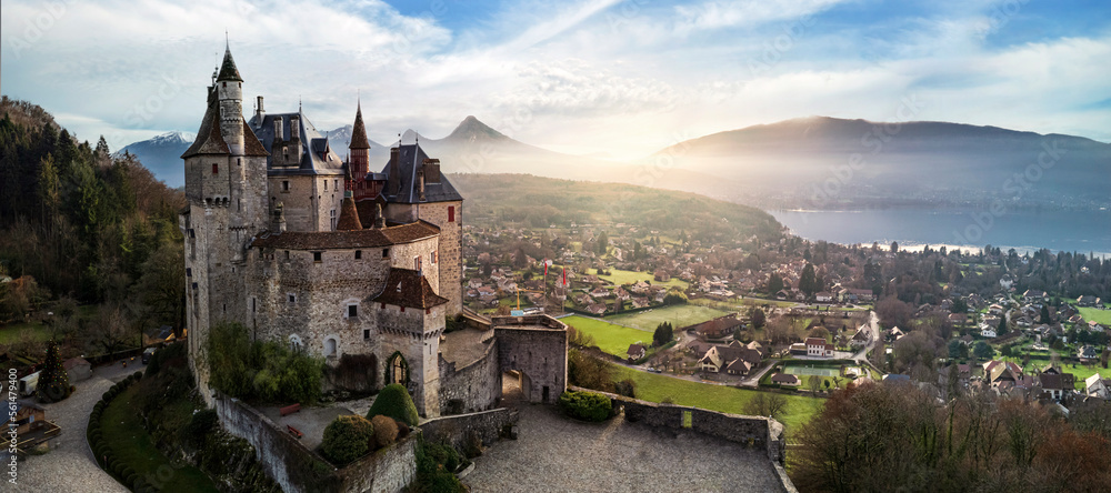 Most beautiful medieval castles of France - Menthon located near lake ...