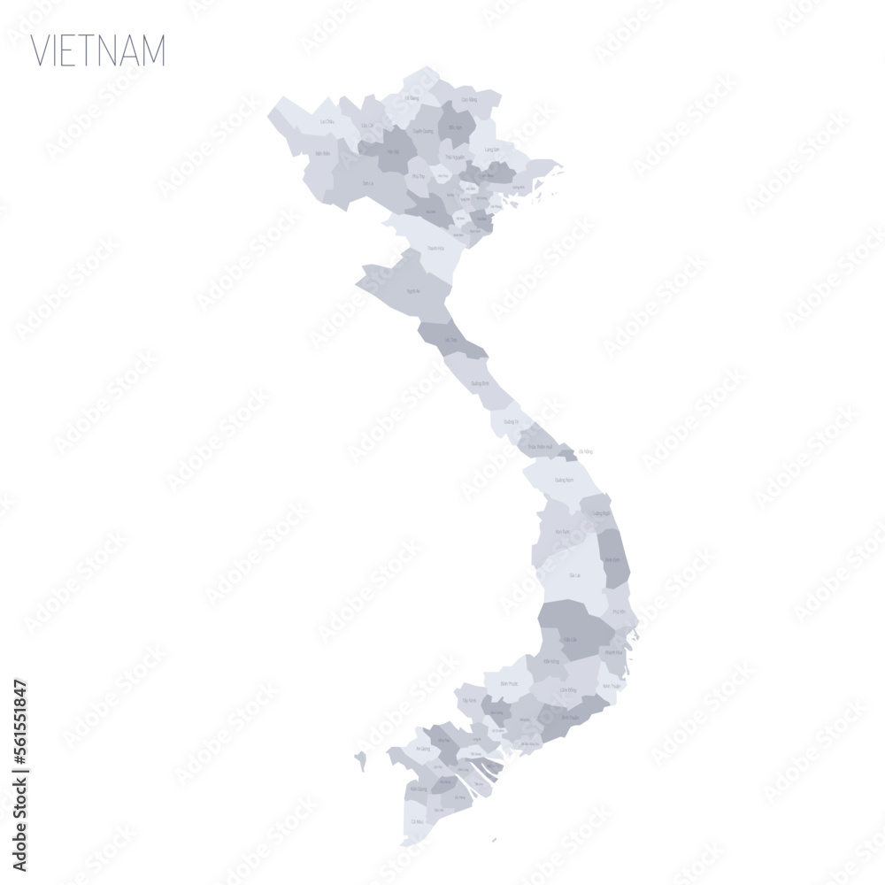 Vietnam political map of administrative divisions - provinces and ...