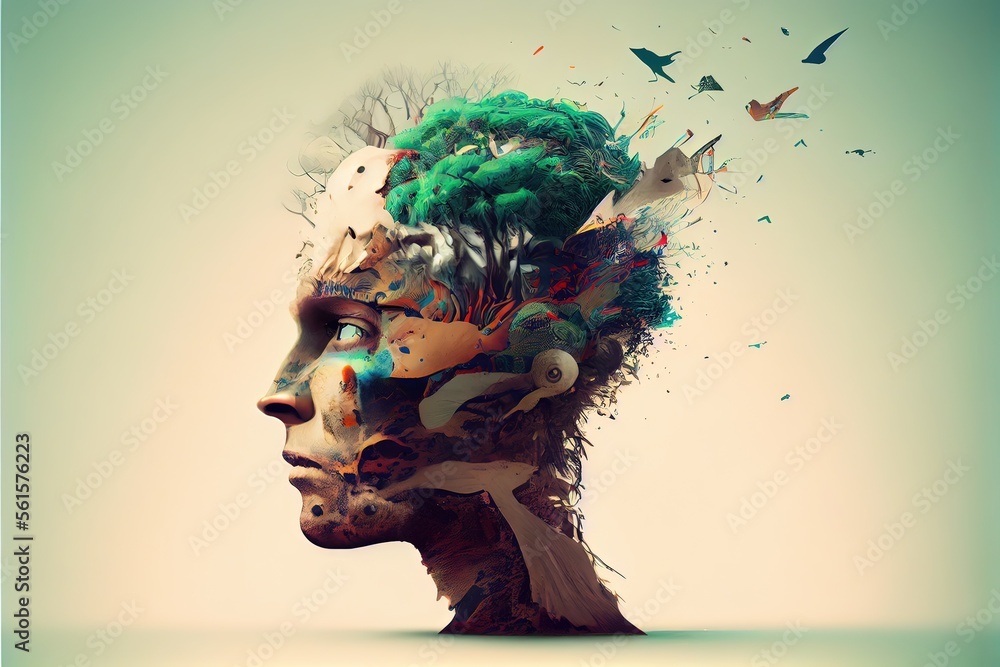 Generative AI illustration of annual collective mind concept art ...