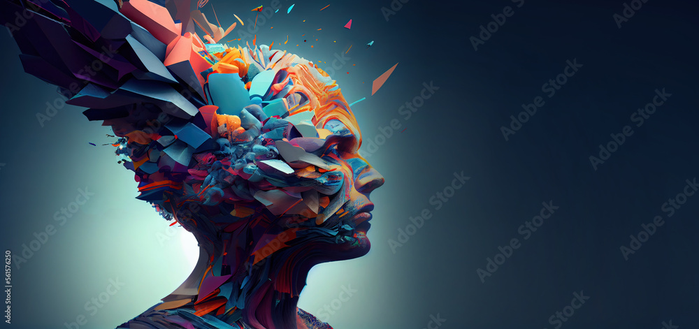 Generative AI illustration of annual collective mind concept art ...