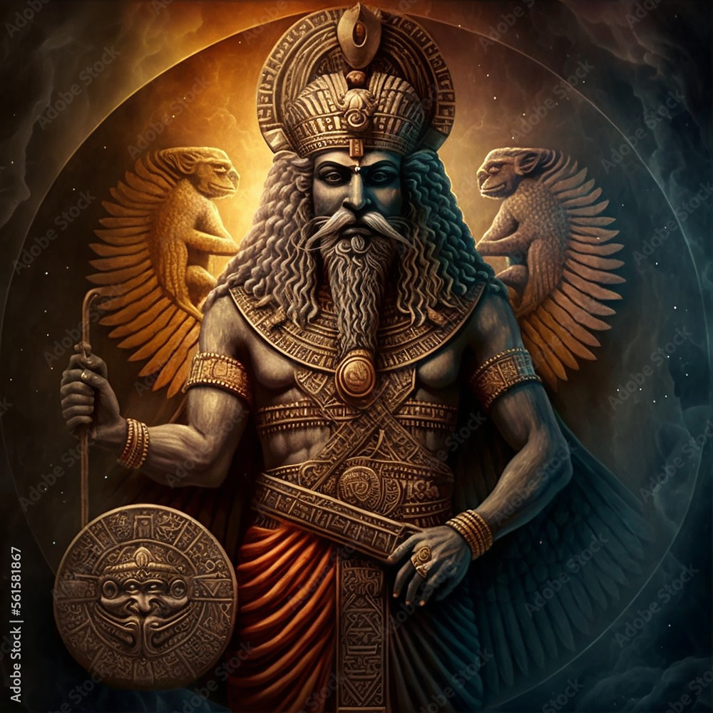 Ancient Sumerian mythology. Enki,ancient Sumerian mythological god ...