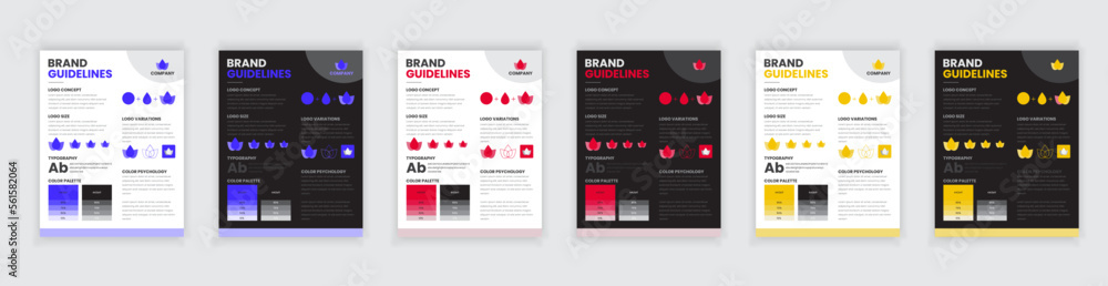 DIN A4 Brand Guidelines Poster Layout Set, Simple style and modern ...