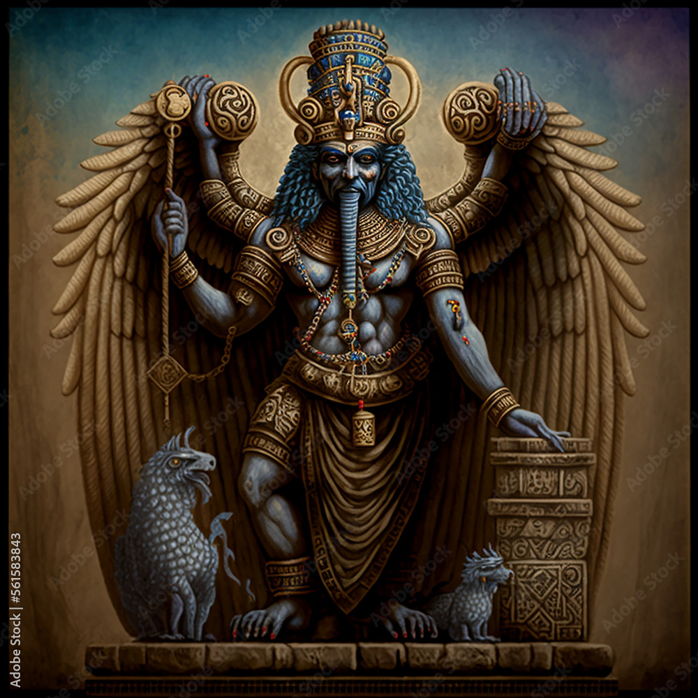Ancient Sumerian mythology. Enki,ancient Sumerian mythological god ...