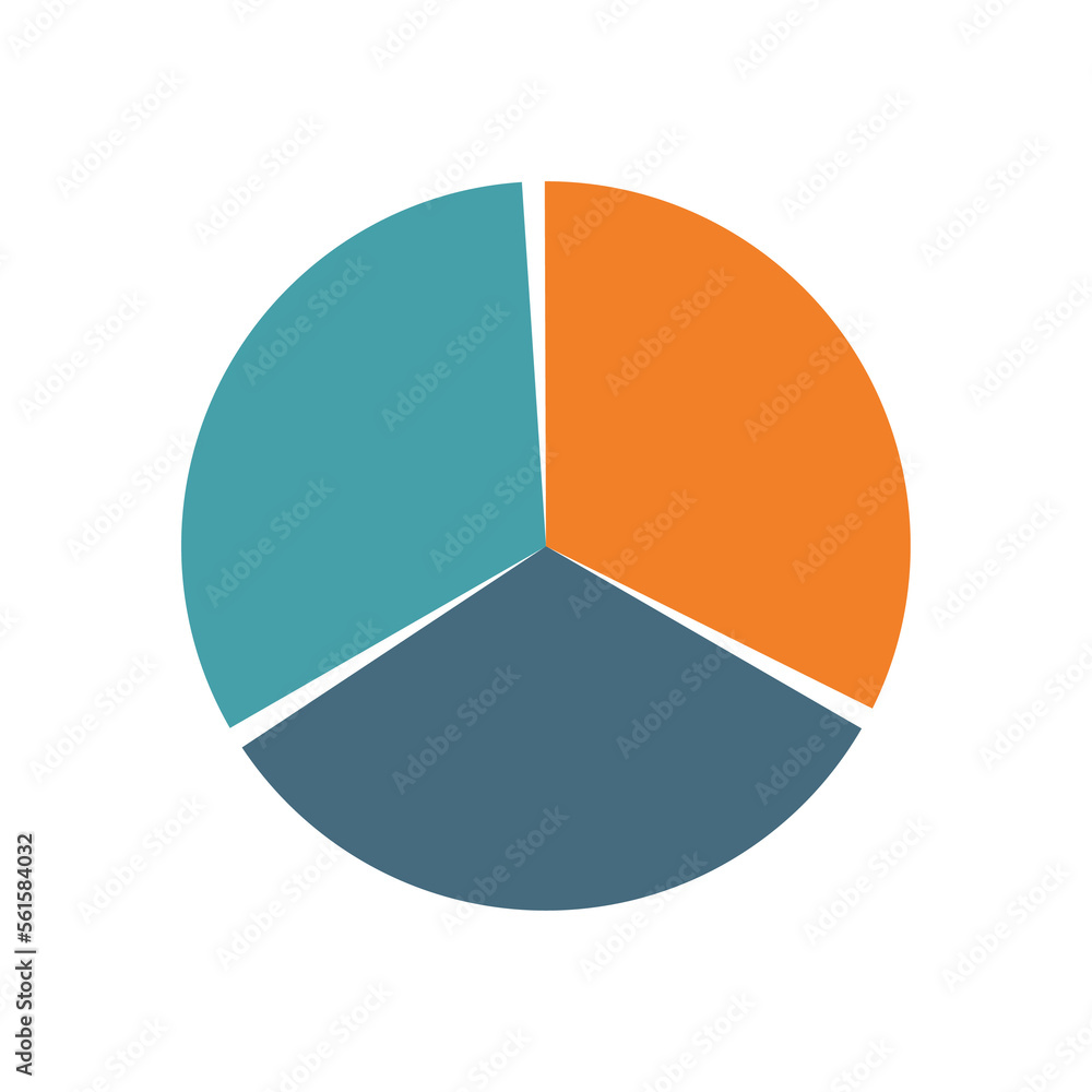 Infographic Pie chart template 3 positions Stock Illustration | Adobe Stock