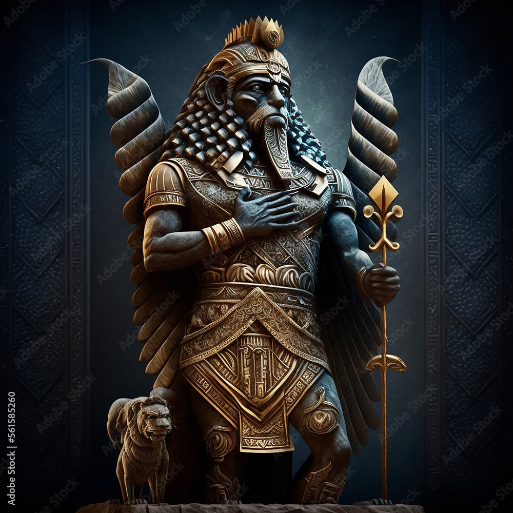 Ilustración de Stock Ancient Sumerian mythology. An,ancient Sumerian ...