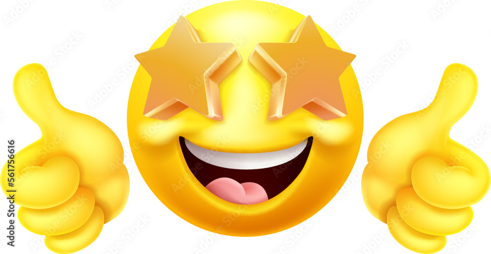 A star struck emoji or emoticon face icon with stars for eyes giving a ...