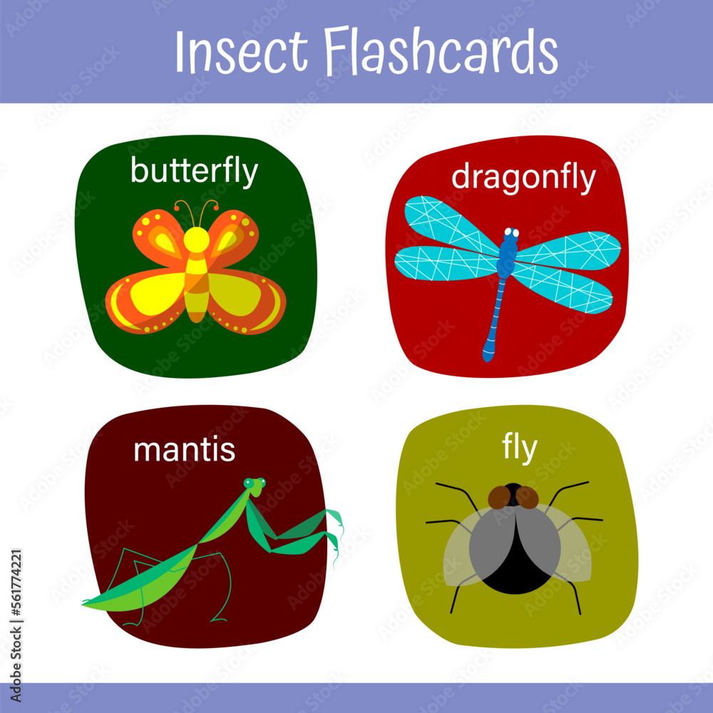 Insects Game Flashcards for Preschool Children. Educational worksheet ...
