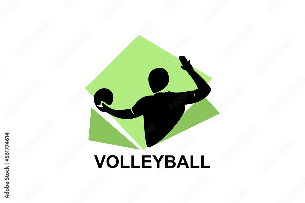 volleyball sport vector line icon. an athlete playing volleyball. sport ...