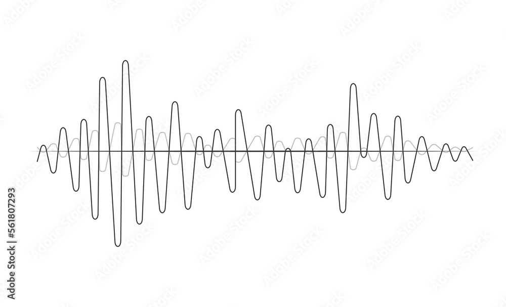Sound wave in line form for music player or audio podcast. Illustration ...