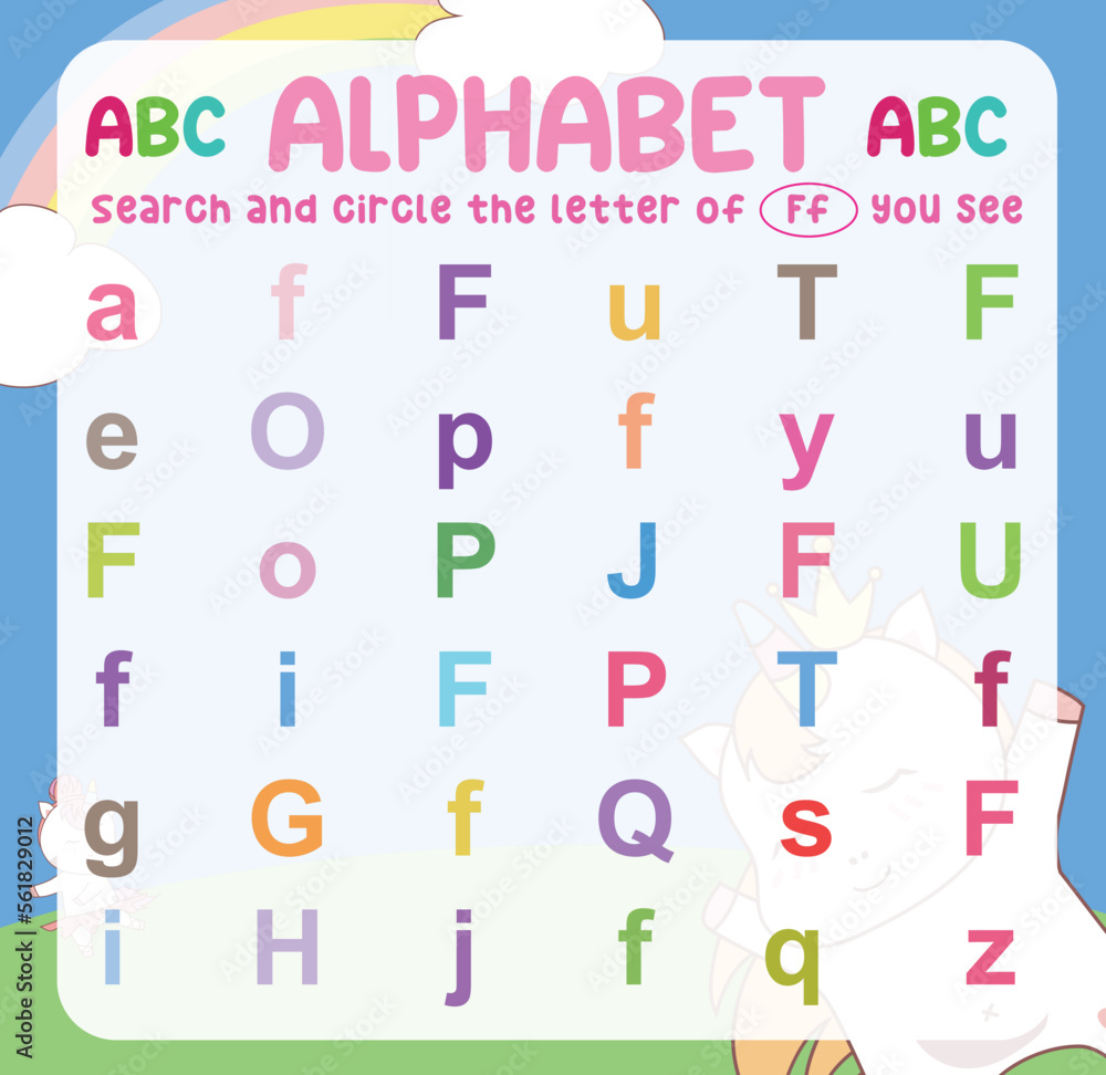 Vetor Search and circle the uppercase and lowercase of the A letter on ...