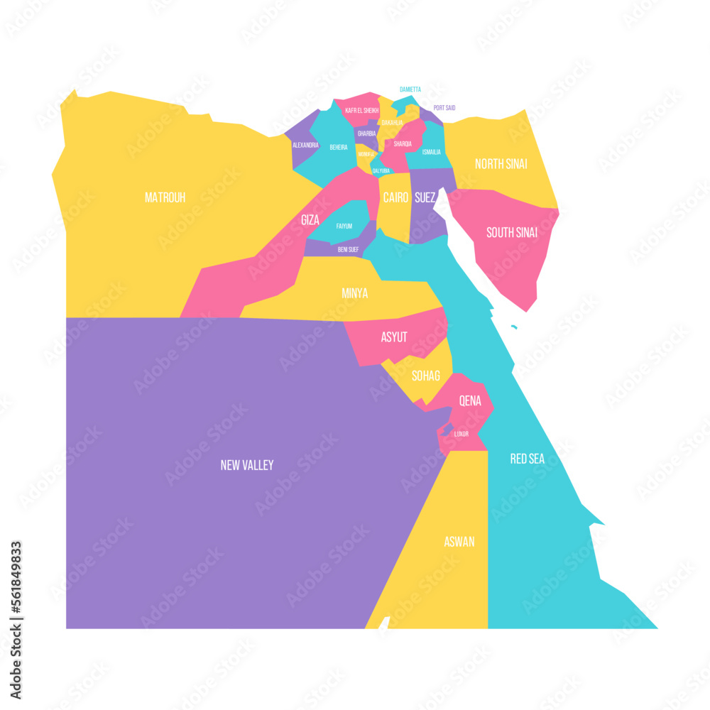 Egypt political map of administrative divisions - governorates ...