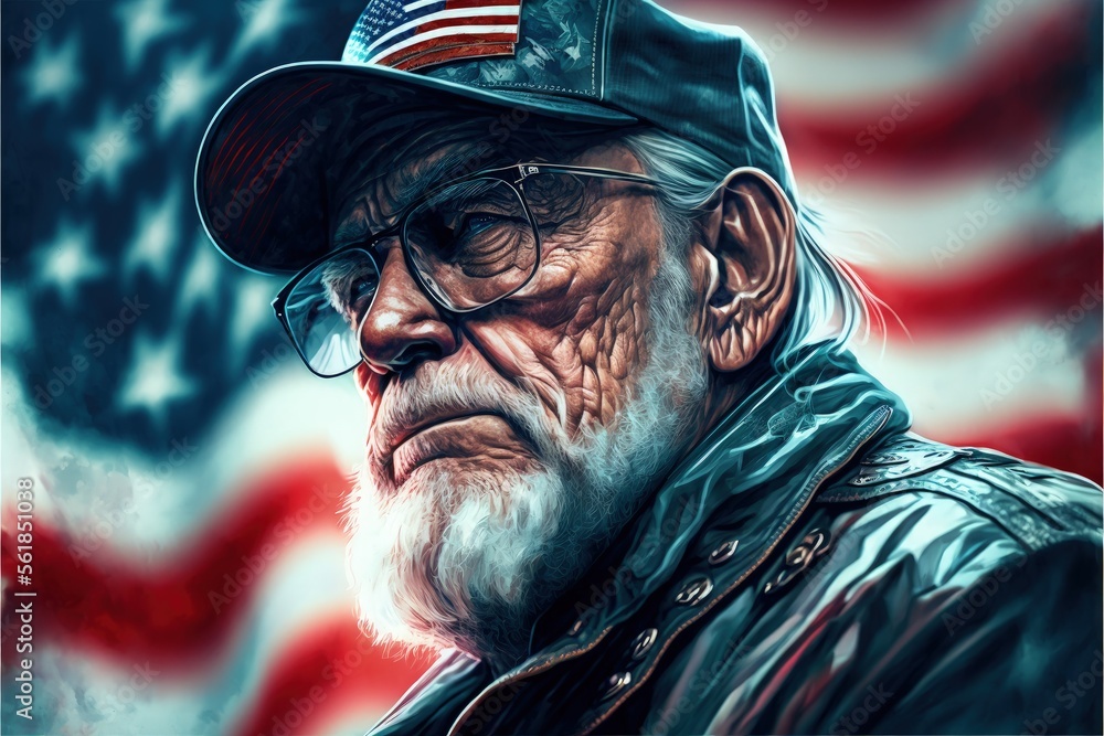 American guy wearing USA flags colors and patterns demonstrating the ...