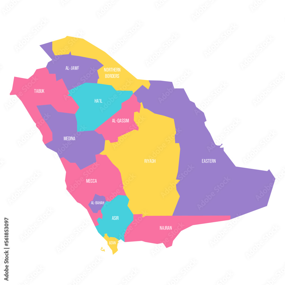 Saudi Arabia political map of administrative divisions - provinces or ...