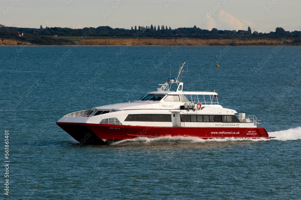 Red Jet 5, one of the fast Red Funnel hydrofoil ferries on Southampton ...