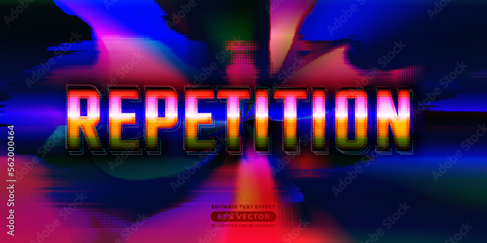 Repetition editable text style effect in retro style theme ideal for ...