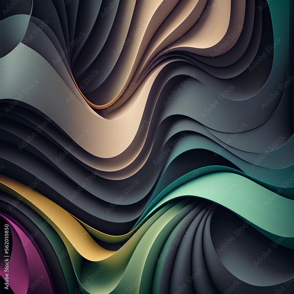 This wallpaper features a modern design with subtle, curvy waves in a ...