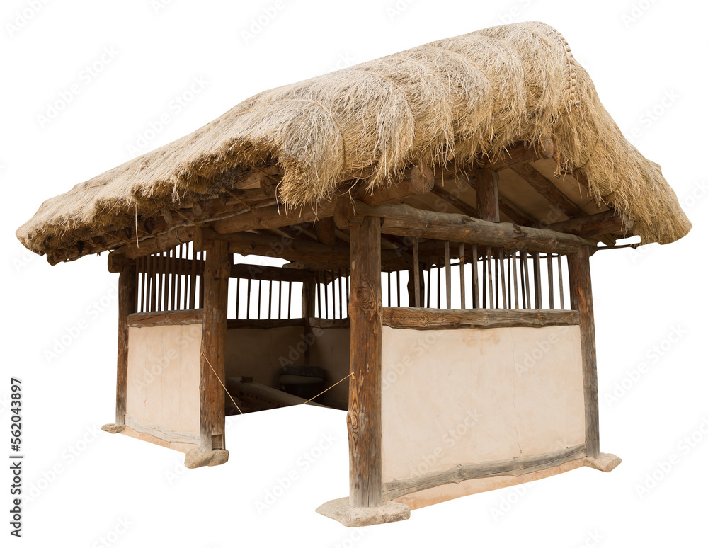 Isolated PNG cutout of a traditional Korean barn on a transparent ...