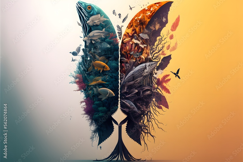 Illustration Stock Dying butterflies animals because of climate change ...