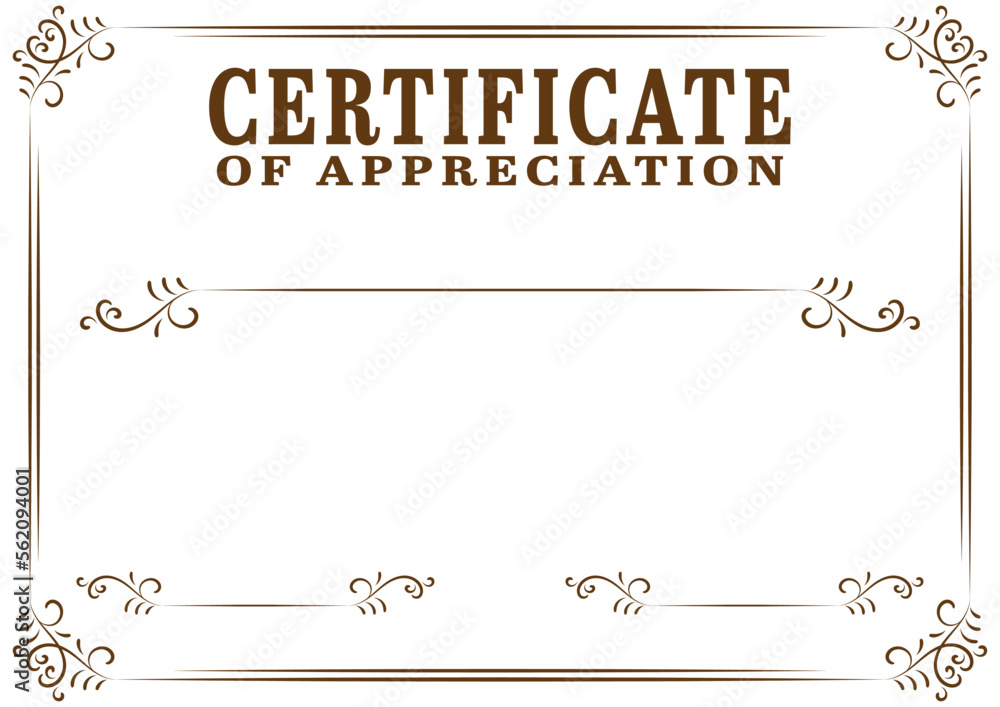A4 size vintage style certificate vector design with hand drawn ...