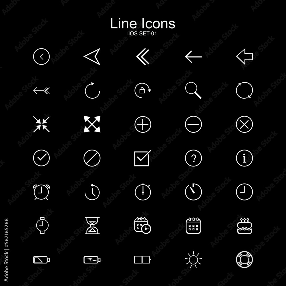 Essential Icons Set in Filled Style. The set consists of essential and ...