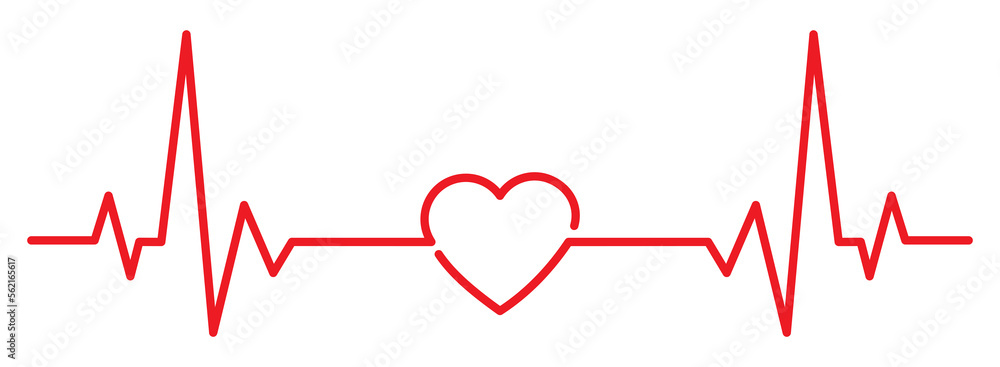 heartbeat icon on isolated transparent background. heart beat pulse ...
