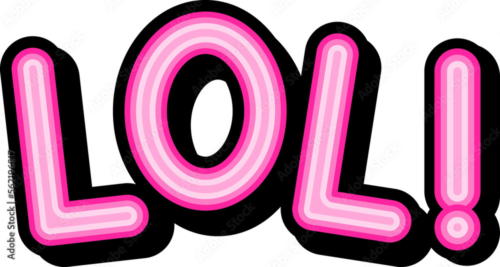 Lol - retro lettering with shadows on a white background. Vector bright ...