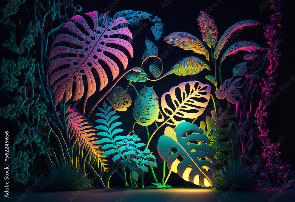 Mystical AI-Generated 3D Neon Rainforest: A Vibrant, Creative, and ...