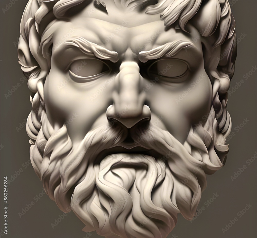 Ilustración de Stock Generative AI image featuring a chiseled white ...