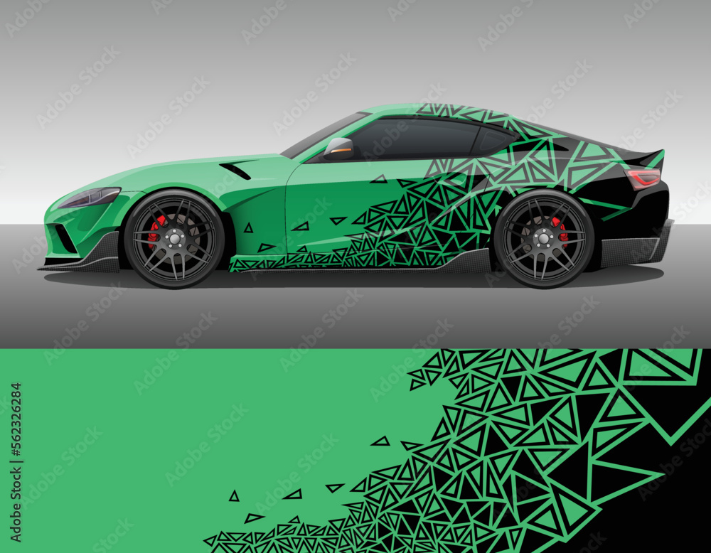 Car wrap vinyl racing decal ornament. Abstract geometric triangle ...