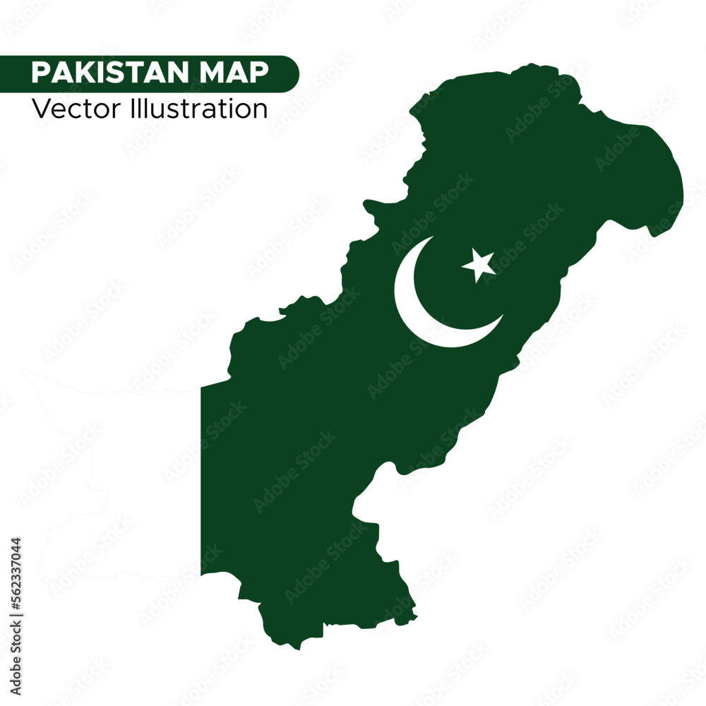 Vector Illustration of Pakistan Map inside Pakistan Flag with Kashmir ...