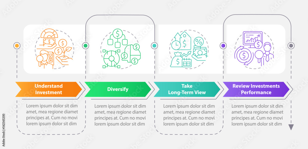 Investing rules rectangle infographic template. Trading Data ...