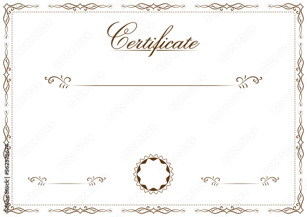 A4 size vintage style certificate vector design with hand drawn ...