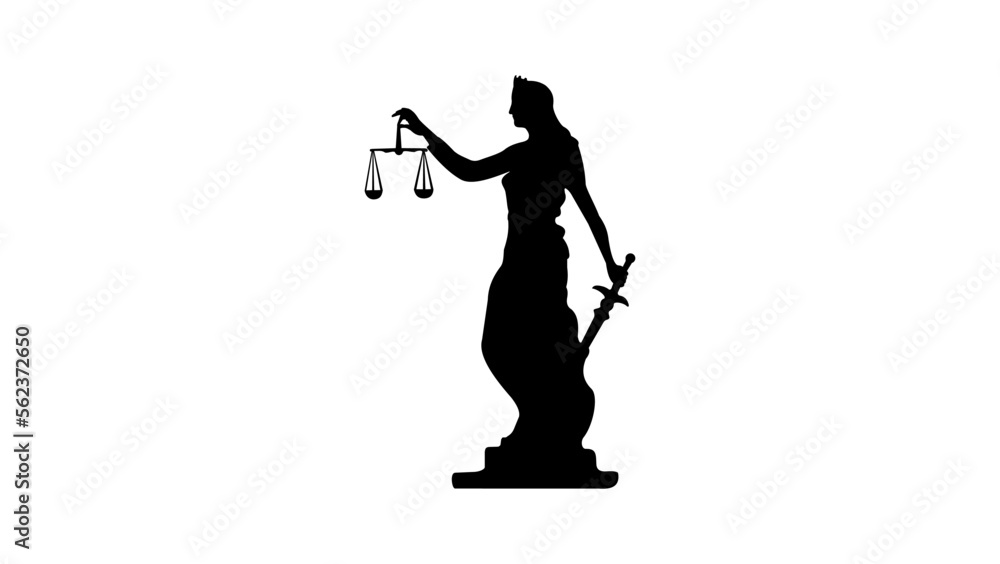 Themis silhouette Goddess Lady of Justice Stock Vector | Adobe Stock