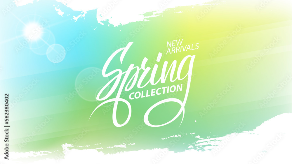 Spring Collection. New Arrivals. Promotional banner. Springtime season ...