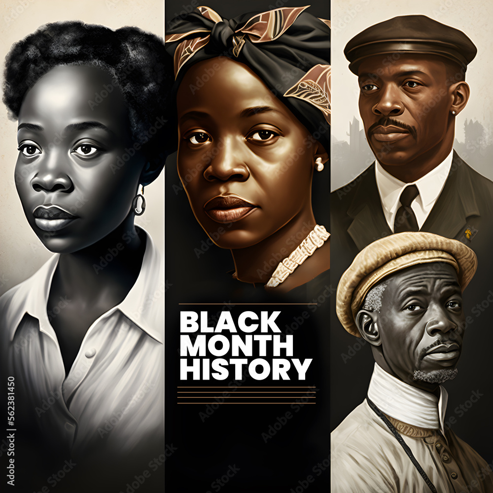 Black history month holiday celebration illustration of Group of ...