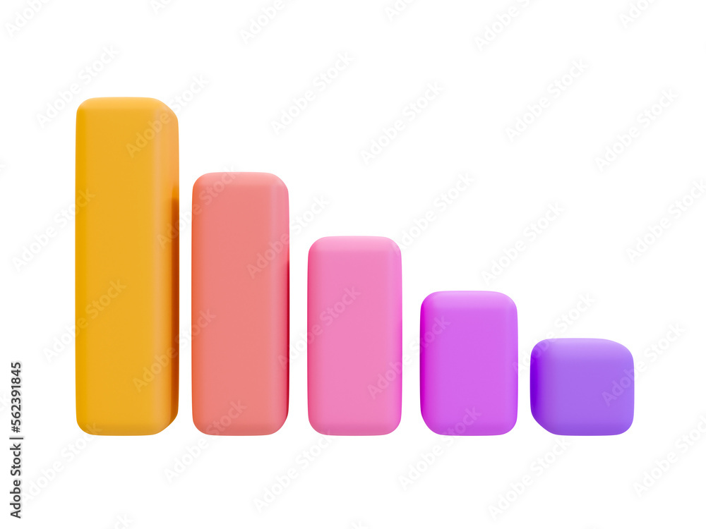 3d blank bar graph template. bar chart mock up. data analysis. colorful ...