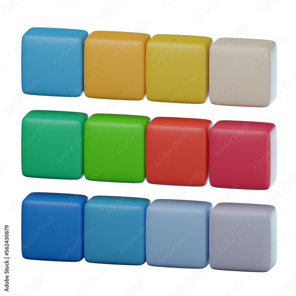 3D Color Palette Illustration Stock Illustration | Adobe Stock