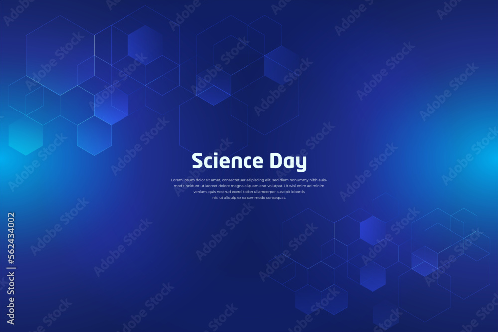 Blue Science Day design background. Shinny Science and technology ...