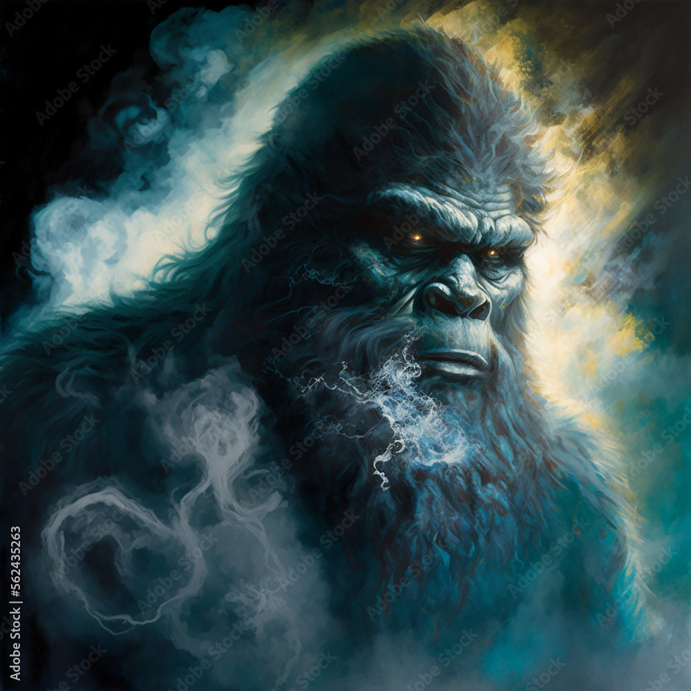 Bigfoot art created with Generative AI Stock Illustration | Adobe Stock