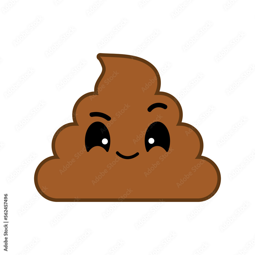 Cute happy smiling poop Kawaii character. Vector illustration Stock ...