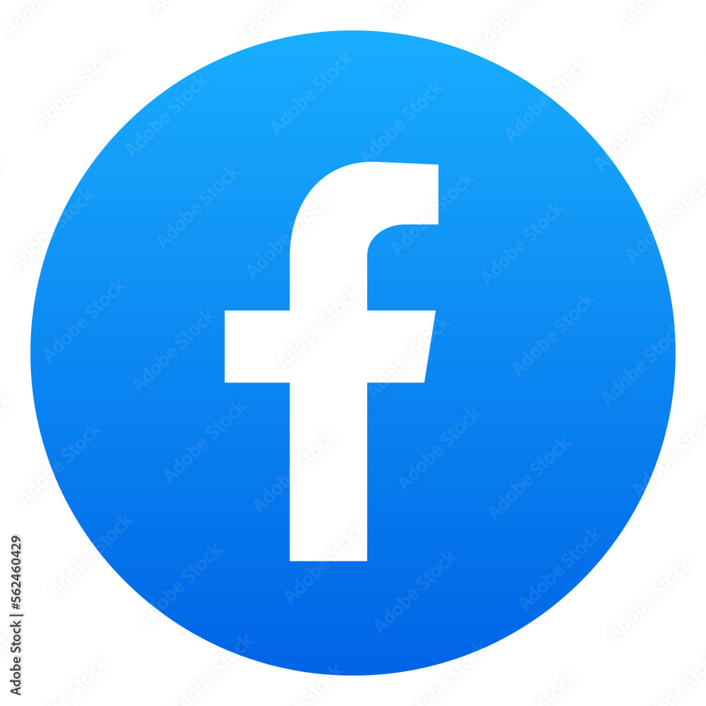 Round Facebook Logo Isolated on White Background Stock Vector | Adobe Stock